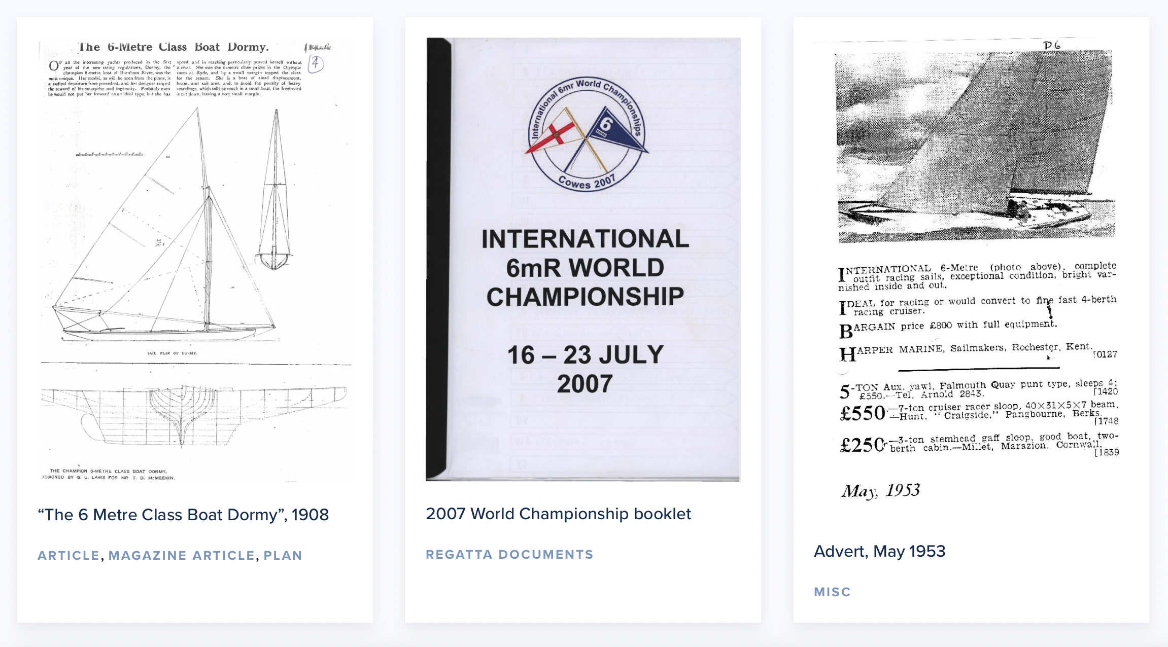 International Six Metre Class Launches Ground-breaking Online Archive ...